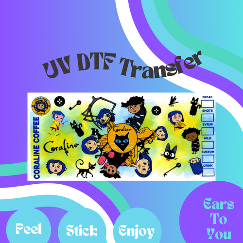 Coraline 16oz UV DTF Transfer | Ears To You Creation