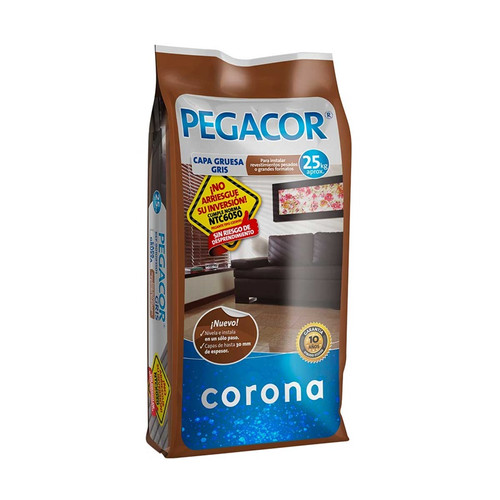 CORONA PEGACOR CAPA GRUESA GRIS X 25 KG ADHESIVO CEMENTICIO ...