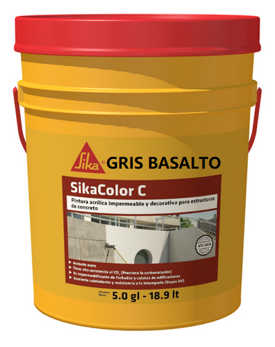 SIKACOLOR C GRIS BASALTO PINTURA PARA FACHADAS X 5gal | Distribuciones Imper-Plak