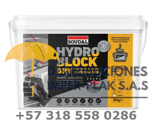 SOUDAL HYDRO BLOCK IMPERMEABILIZANTE BASE ACRÍLICO TERRACOTA X 20kg | Distribuciones Imper-Plak