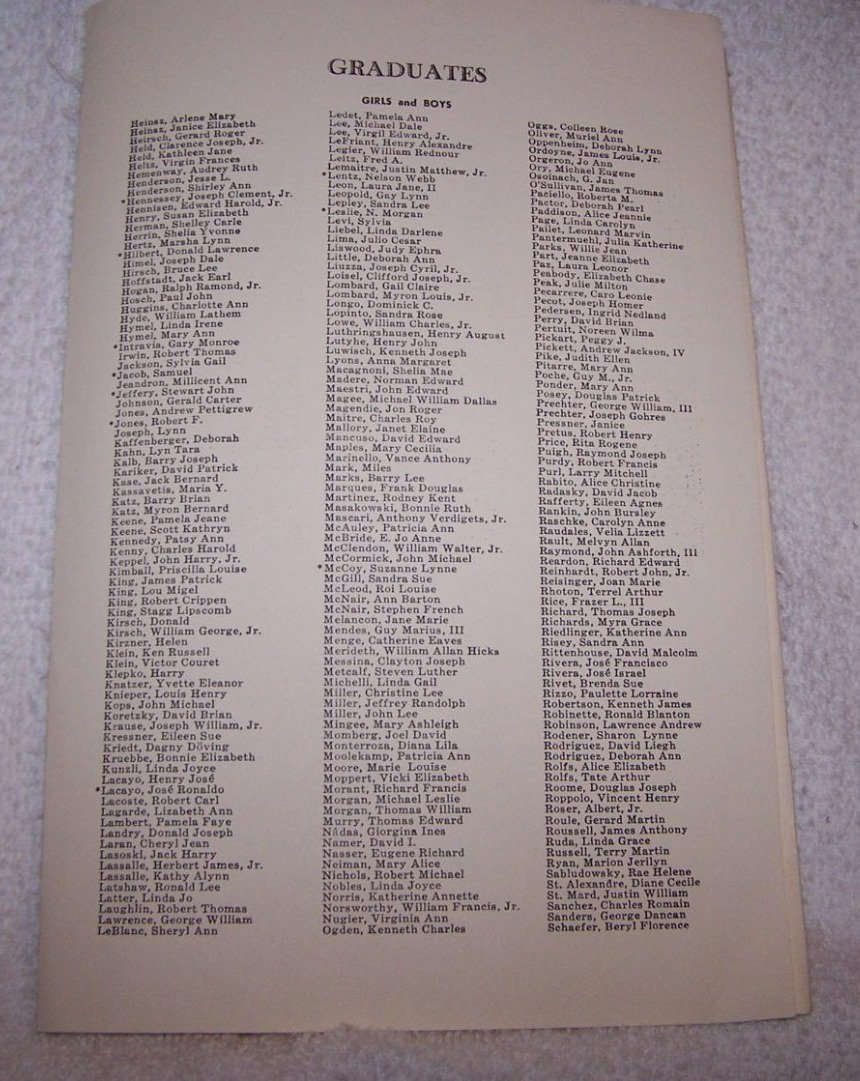1966 Graduation Program | fortier-1966-website