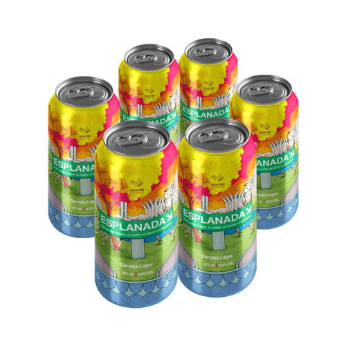 6-Pack Esplanada Lager - Lata 473mL | Cervejaria 4 Poderes
