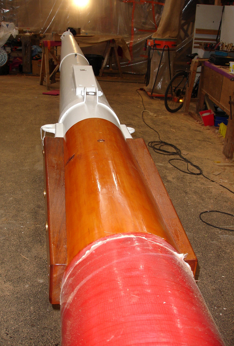 Scarf joint on wooden mast / joint scarf de mât