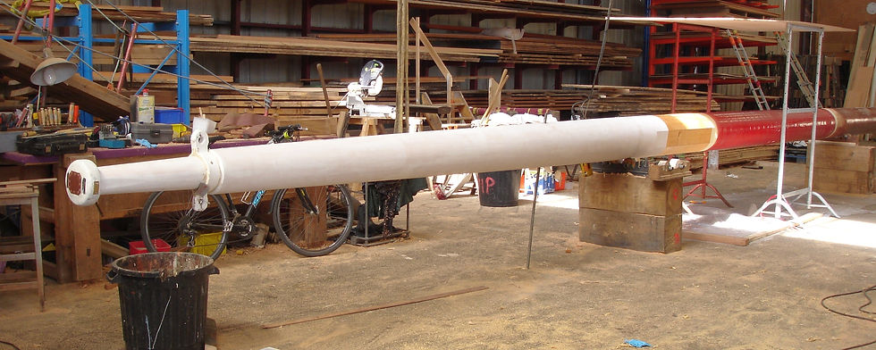 Scarf joint on wooden mast / joint scarf de mât