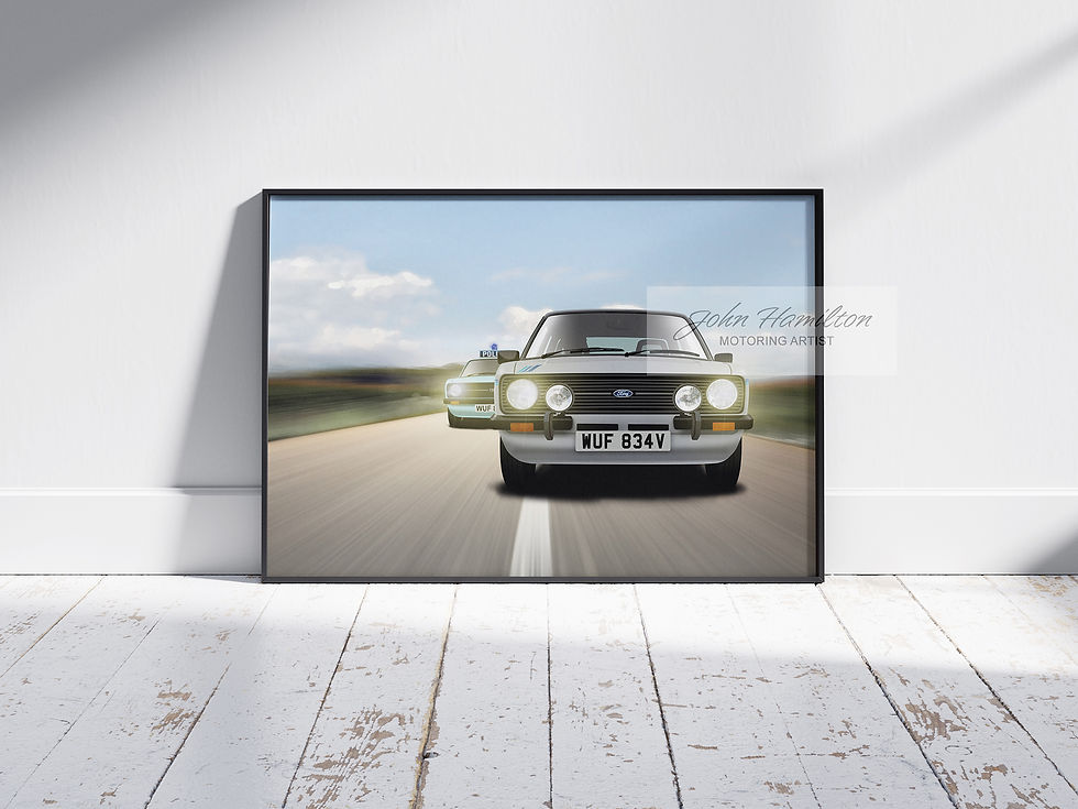 Ford Escort Mk2 Harrier Art Print Police Chase | John Hamilton MA