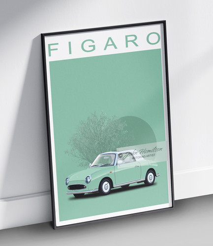Nissan Figaro art print | John Hamilton MA