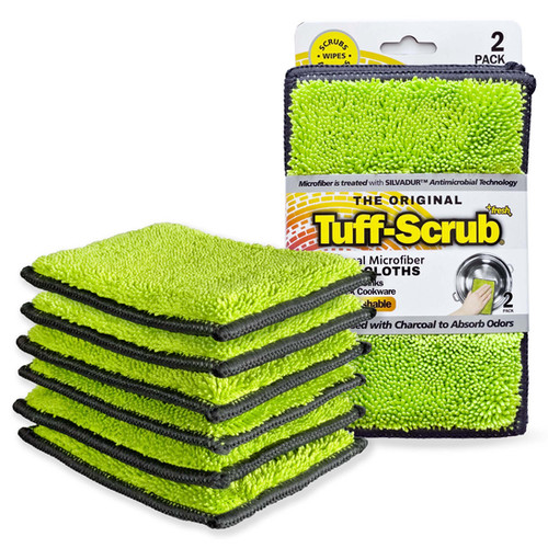 TUFF-SCRUB FRESH ANTIMICROBIAL & CHARCOAL SPONGE CLOTHS, 6-PACK LARGE ...