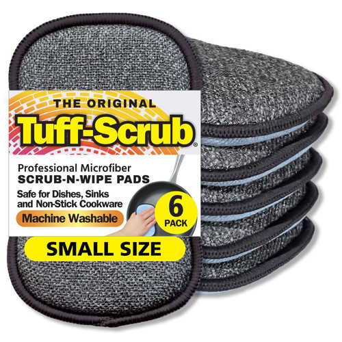 TUFF-SCRUB PROFESSIONAL MICROFIBER SCRUB-N-WIPE PADS, 6-PACK SMALL SIZE ...