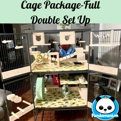 Cage Package-Full Double Level Cage Set Up | Pandamonium Pets