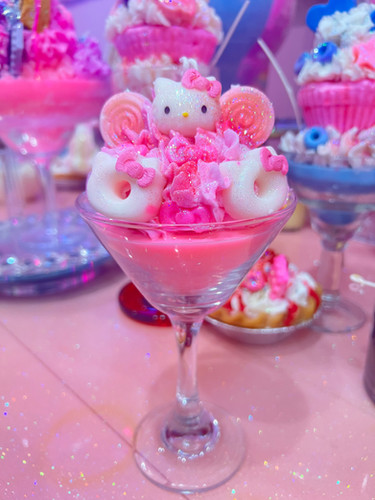 Fantasy Dessert Pink Kitty Cocktail Candle | CoKi By Cottage Kind