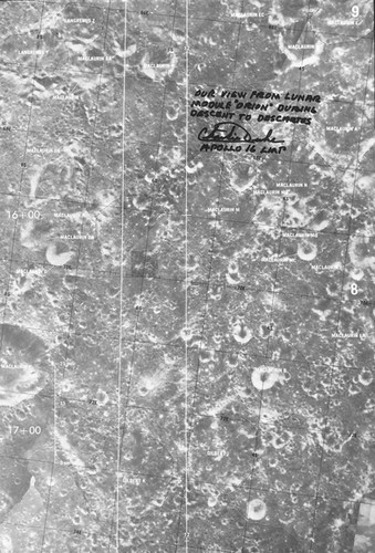 Apollo 16 Lunar Orbit Map 8-9 - "Our View from LM Orion" - Signed by ...