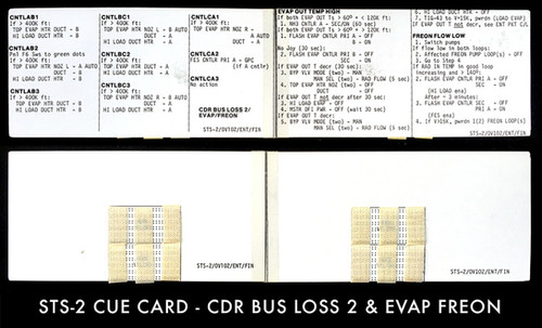 STS-2 Entry Cue Card - CDR Bus Loss 2 | Orbital Artifacts