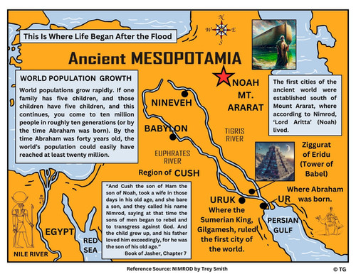 Chart Map of Ancient Mesopotamia | Bible Charts