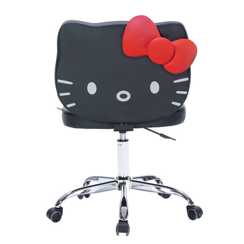 HELLO KITTY FAUX LEATHER SWIVEL VANITY CHAIR | MOXLA