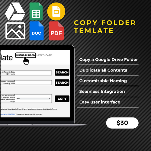 Copy Folder Template for Google Drive | Unsubscribed Health