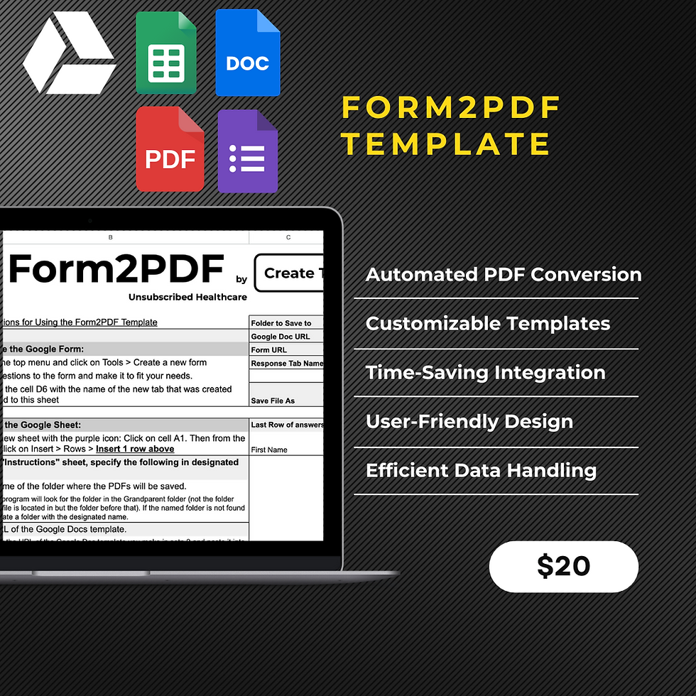 Form2PDF - Automated Google Forms to PDF Converter | Unsubscribed Health