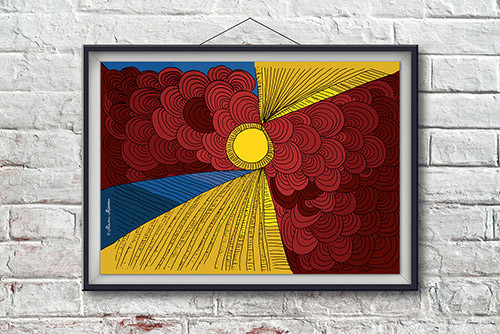 Sun Modern Art Painting | Marina Manukian Art