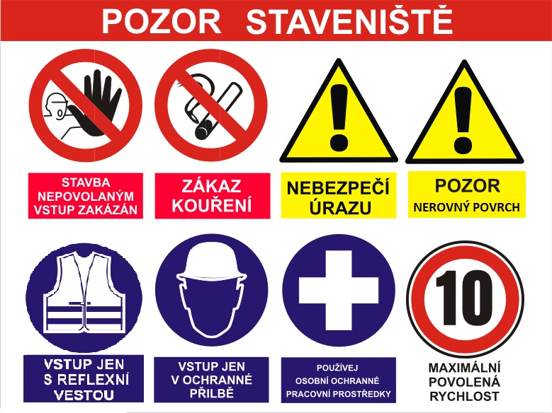 Povinné bezpečnostní tabulky na staveništi | Bezpečnost práce | Požární ochrana | Školení | Genea