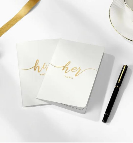 Gelofte boekje beige met goudfolie | YourWeddingShop.eu