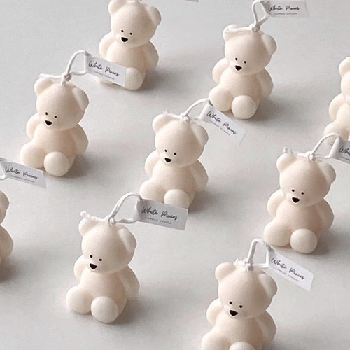 Mini Teddy Candle | White Pixies