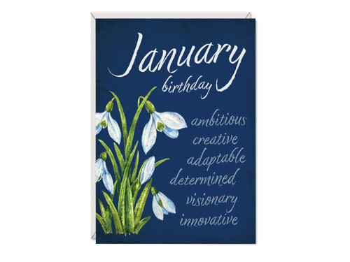 January Birthday Card - Birth Month Flower Greetings Card | Iris Occasions
