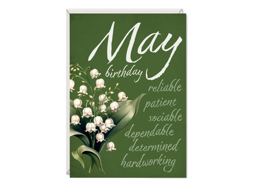 May Birthday Card - Birth Month Flower Greetings Card | Iris Occasions