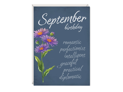September Birthday Card - Birth Month Flower Greetings Card | Iris ...