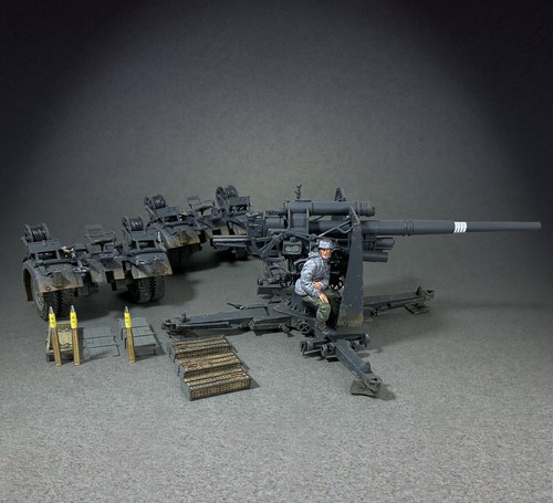 25088 - German 88mm Flak 36/37 Overall Grey Gun and Carriage ...
