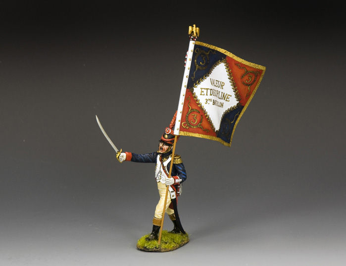 NA514 - F.L.I. Officer with Battalion Flag | crowntoysoldiers