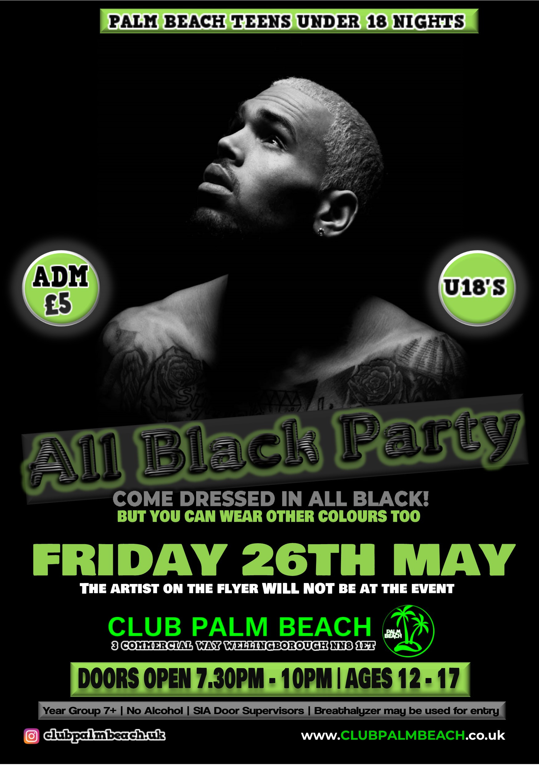 Palm Beach Teens Under 18s - All Black Party - Come Dressed in 'ALL ...