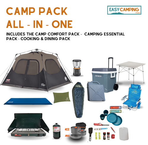 Easy Camping Maui Camp Pack Bundle: Instant Tent, Self-Inflating Pads ...