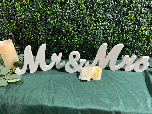 White Mr and Mrs #2 table sign | Sunflower Wedding Re