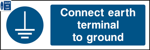 Connect Earth Terminal To Ground Sign | Signland