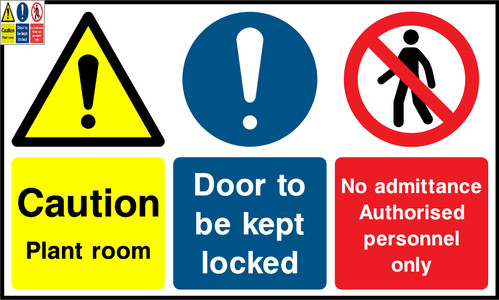 Caution Plant Room Door To Be Kept Locked Sign | Signland