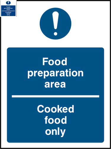 Food Preparation Area Cooked Food Only Sign | Signland