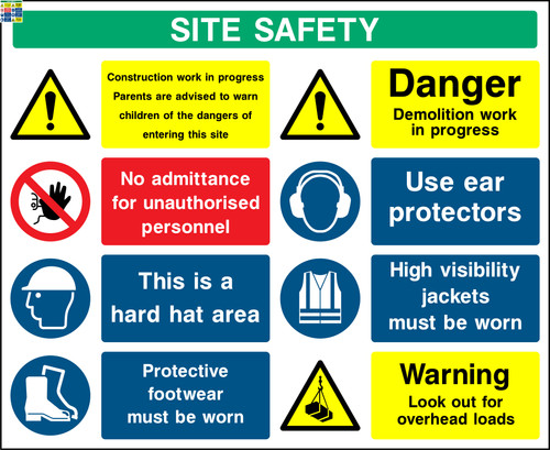 Site Safey Rules Sign With Icons | Signland