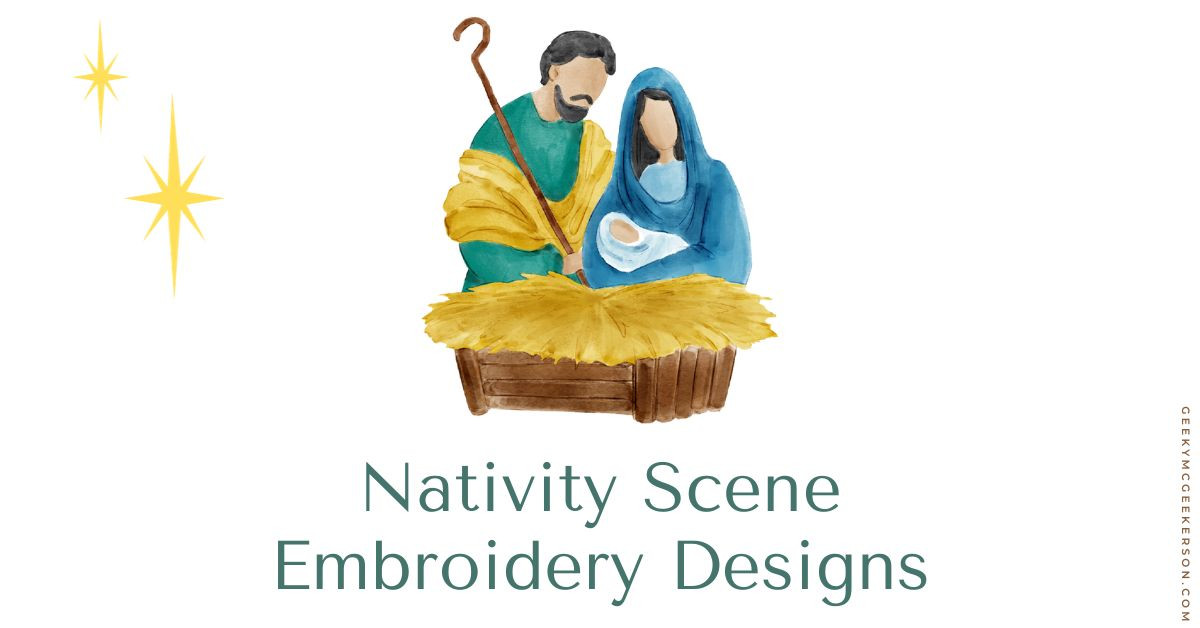 Nativity Scene Embroidery Designs and Kits