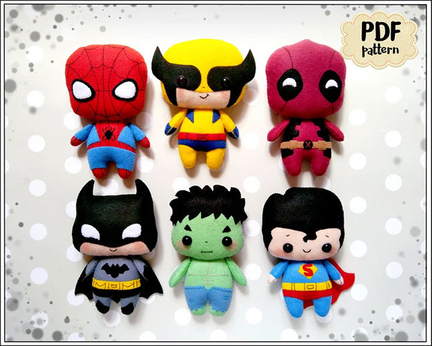 DC Comics Inspired Felt Sewing Patterns