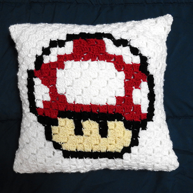 Free Mario Mushroom C2C Crochet Pattern