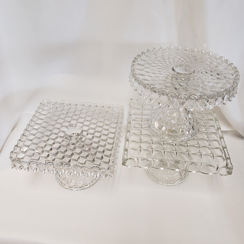 Clear Textured Cake Plates | Empress Tents