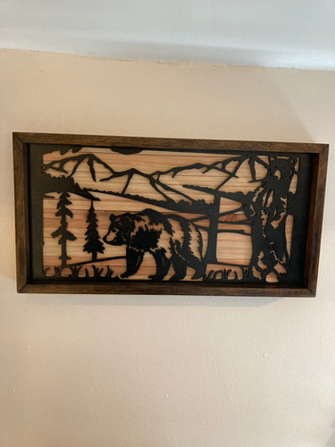 Rustic Standing Bear Picture | Moats Wood Works