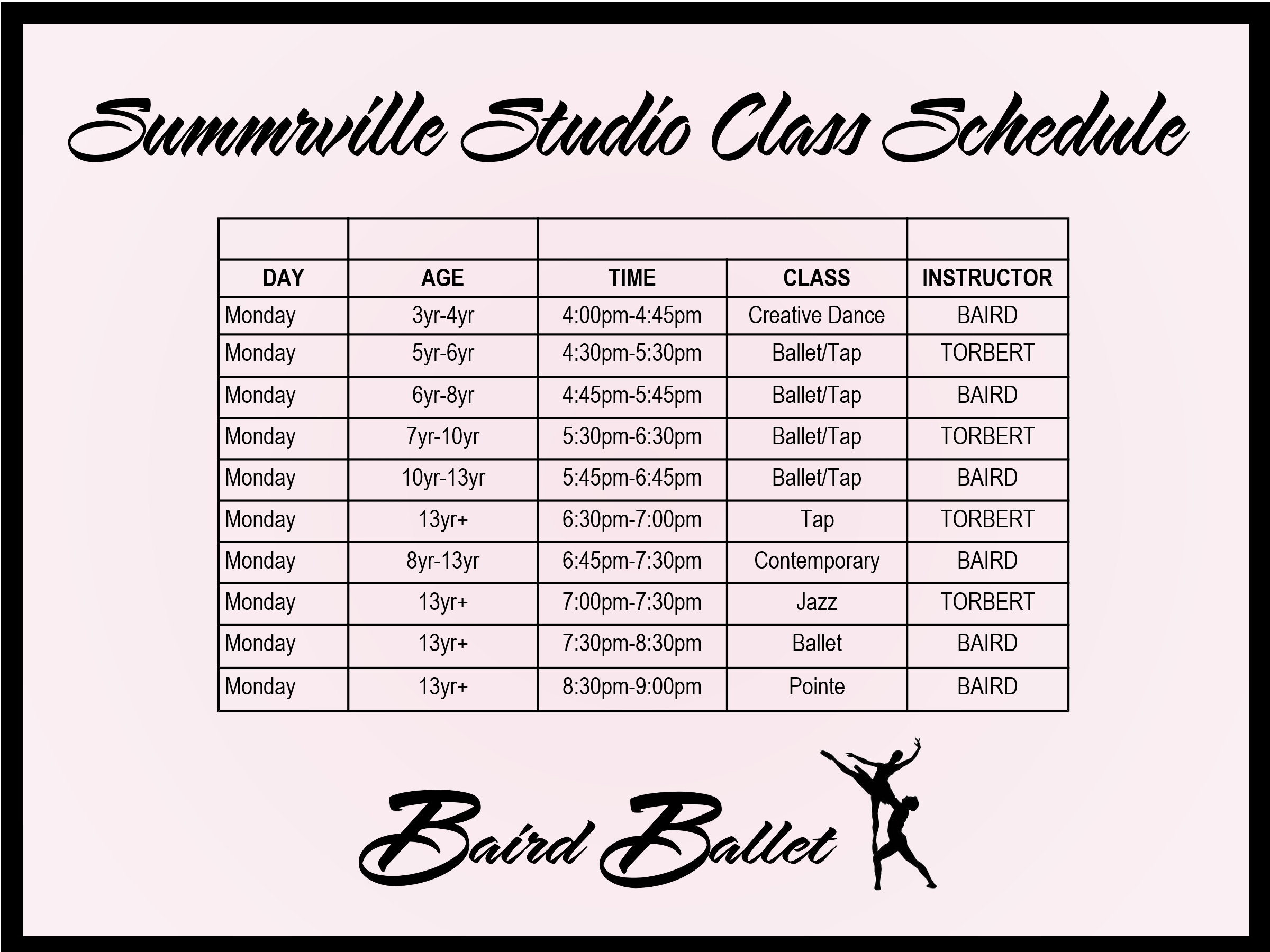 SUMMERVILLE CLASSES | BairdBallet