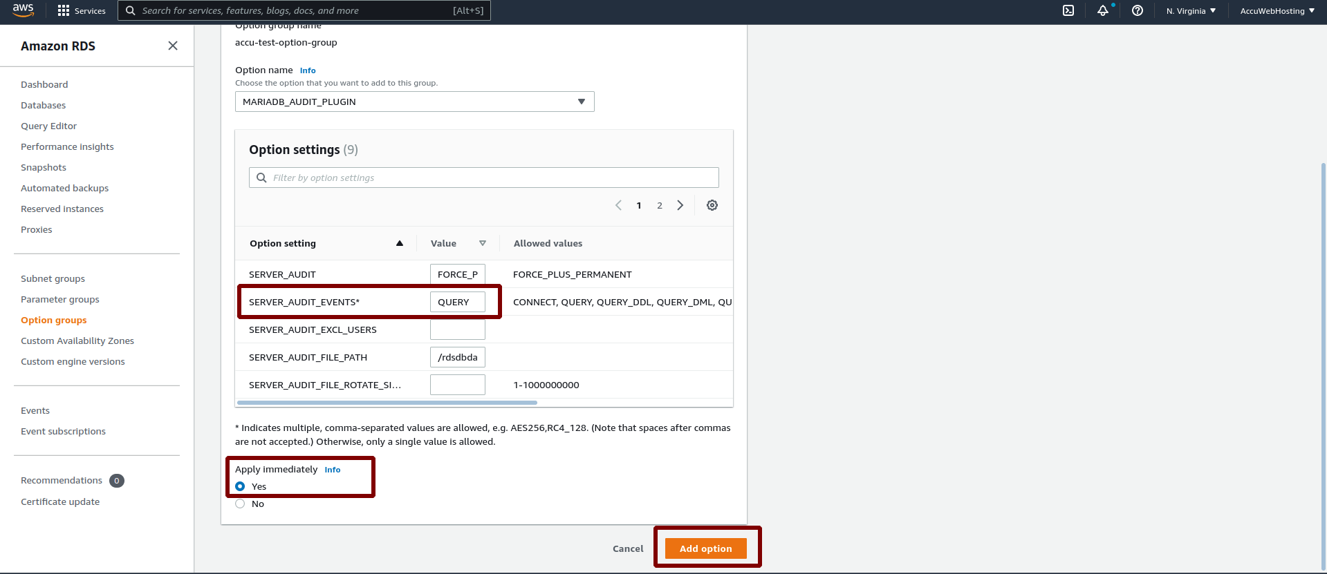 Automatically Export AWS RDS Audit Logs to S3 Bucket instance