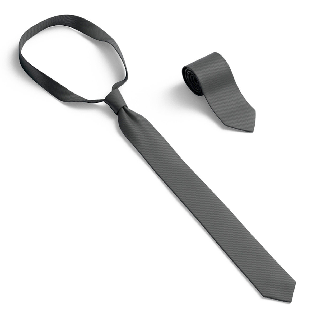 Black Classic Neck Tie - rolled necktie accessory for men costume 3D Model