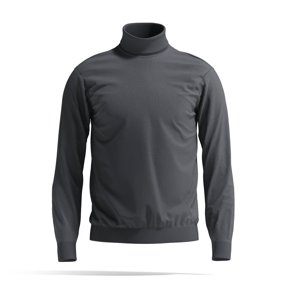 Black Turtleneck Sweater - long neck knitted men's pullover 3D Model