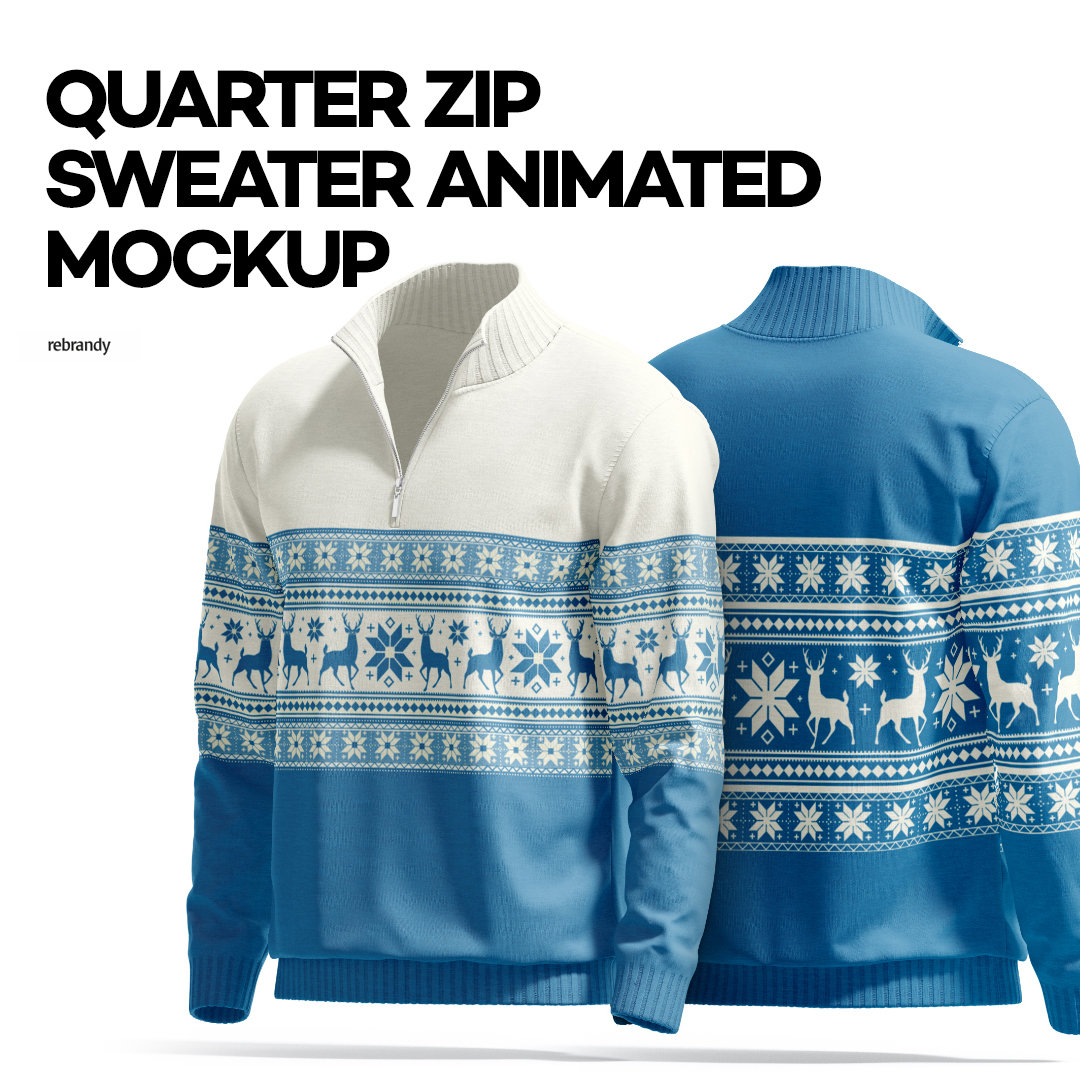 Quarter Zip Sweater Animated Mockup - Mock Up by rebrandy for Photoshop ...