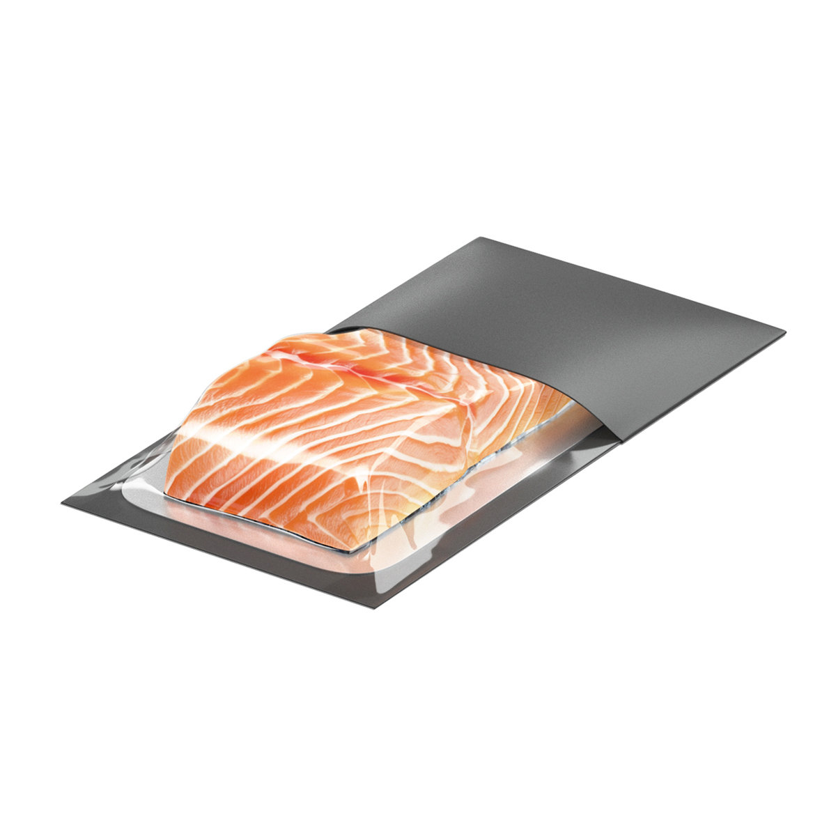 Black Salmon Carton Pack - fish cardboard container 3D Model