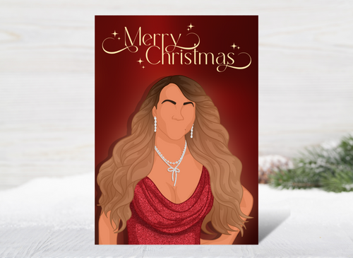 Merry Christmas | Mariah Carey | Printable Card | Icantdrawfaces
