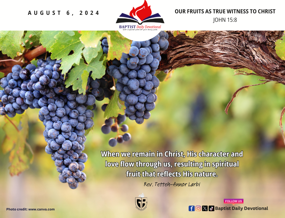 Our Fruits as True Witness to Christ