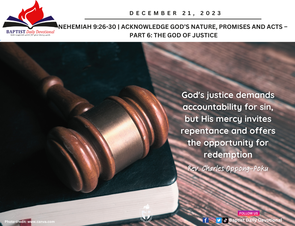 Acknowledge God's Nature, Promises and Acts - Part 6: The God of Justice.
